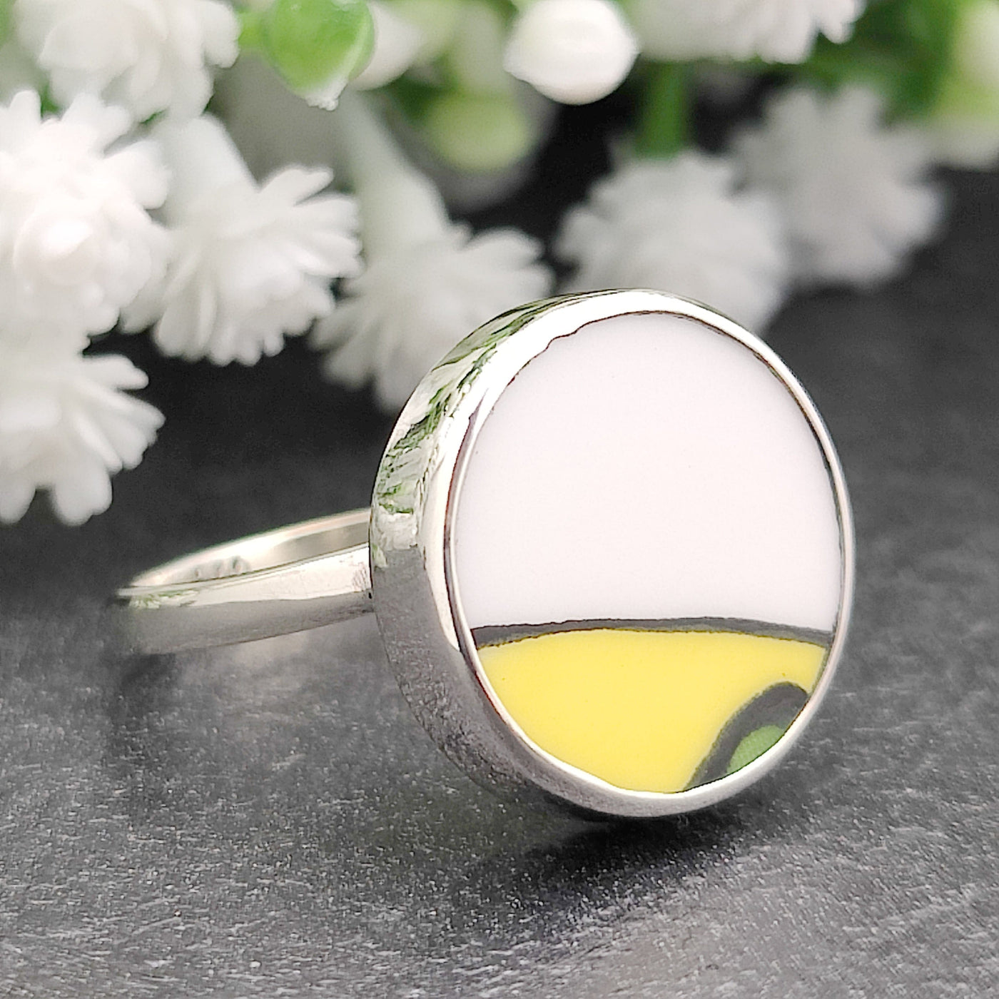 Art Deco Ring | Clarice Cliff Ceramics | Circle | Sterling Silver ...