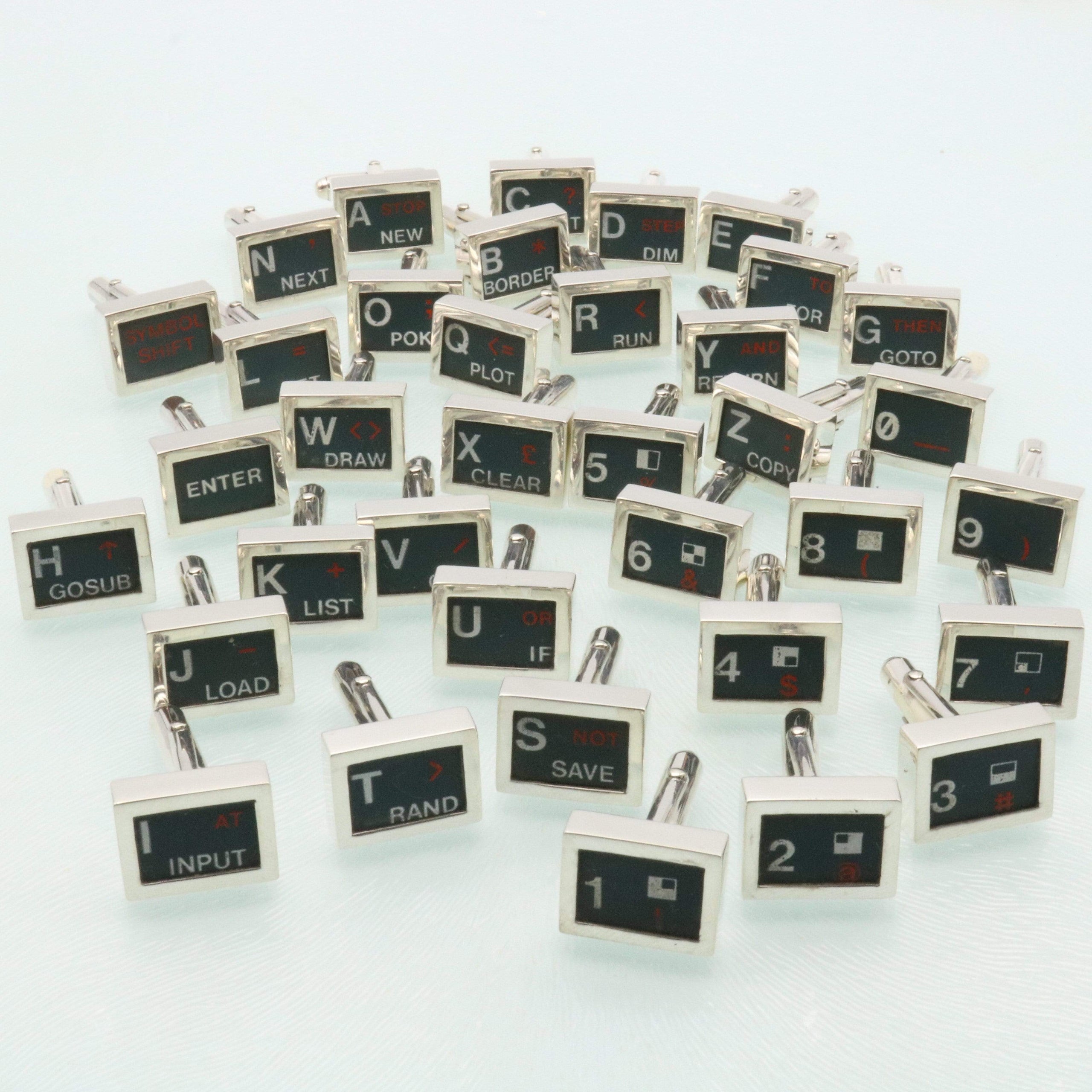 ZX Spectrum Computer Cufflinks | Keyboard | Gaming Gift | Sterling Sil ...